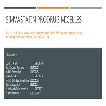 Simvastatin Prodrug Micelles | PPT