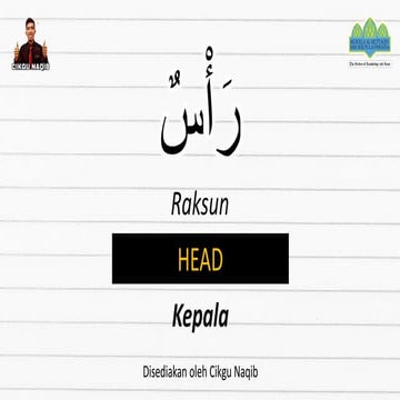 Kepala (رأس) - Head (Bahasa Arab) | PDF