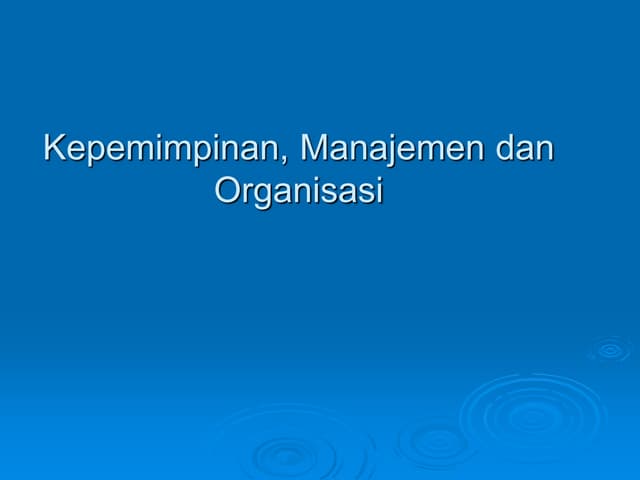 Manajemen Organisasi | PPT