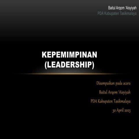 KEPEMIMPINAN BA PDA kab ta 2023.pptx unt | PPTX
