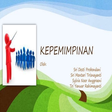 Kepemimpinan leadership (dasar dasar manajemen pendidikan) | PPT