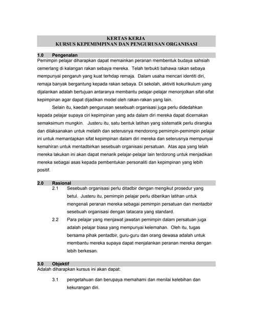 Laporan kem kepimpinan | DOCX