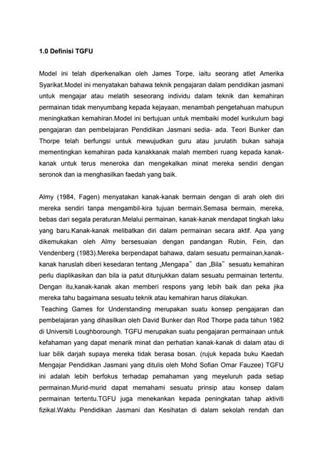 Permainan kecil berasaskan tgfu | DOC