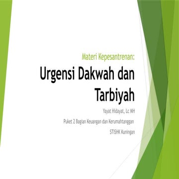 Kepesantrenan (urgensi dakwah dan arbiyah) - Copy.pptx