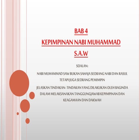 Sejarah Sem 2- Kepimpinan rasulullah dari segi pemimpin agama dan ...