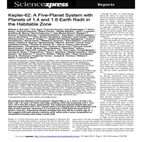 Kepler 62 a_five_planet_system_with_planets_of_1_4_and_1_6_earth_radii_in_the_habitable_zone | PDF