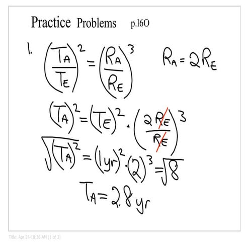 Kepler's 3rd Law Problems | PDF