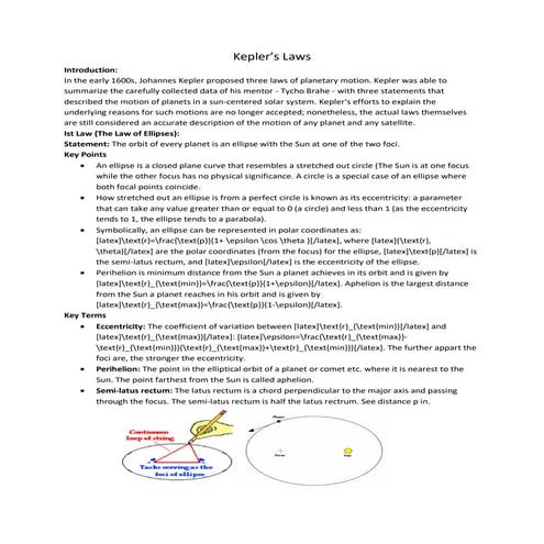Keplers laws | PDF