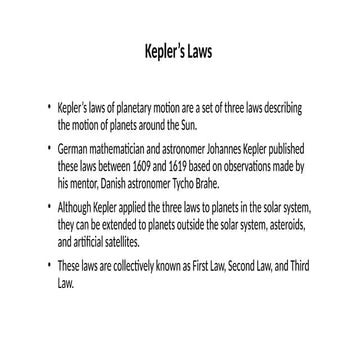 Keplar's laws of planetary motion Class 11 physics | PPTX