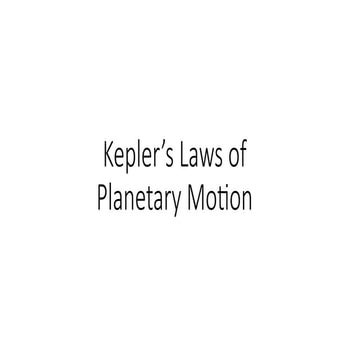Keplers laws | PDF