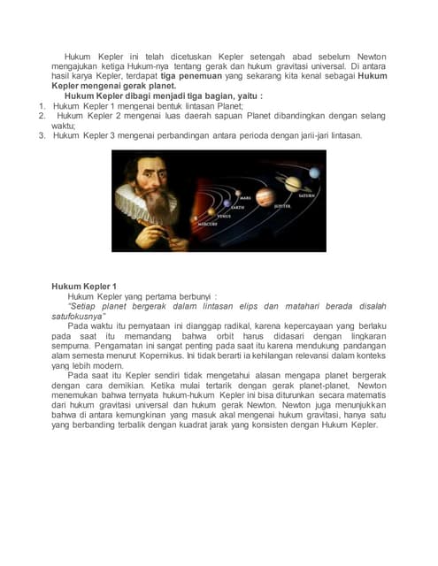 Hukum kepler | PPTX