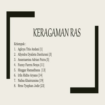 Keragaman ras kelompok 3 | PPT