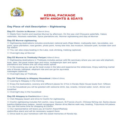 Keral 4 n 5d package | PDF