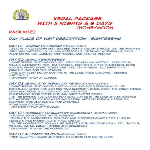 Keral 5 n 6d package | DOCX