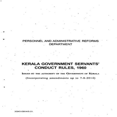 Kerala State Subordinate Service Rule- KSSSR Full - Uploaded by T James ...