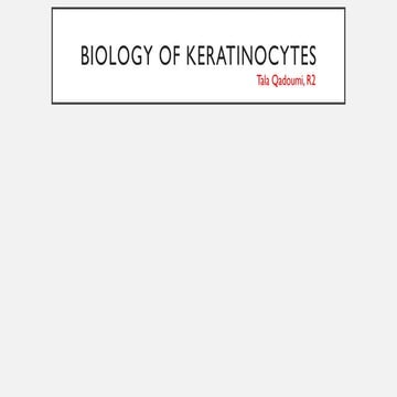 Biology of keratinocytes - Keratin filaments ,Intermediate filaments | PPTX