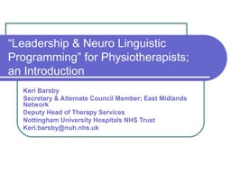 Well being through neuro linguistic programming | PPT
