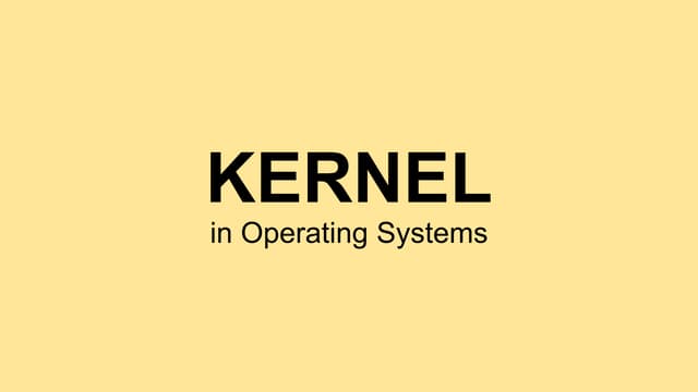 Kernelpptx Operating Systems Computer Software And Applications