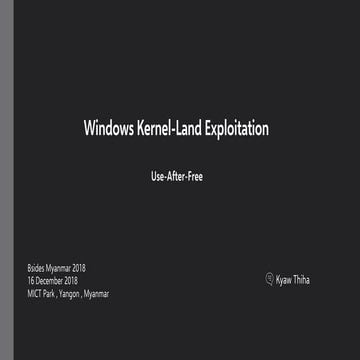 WIndows Kernel-Land exploitation | PDF | Operating Systems | Computer Software and Applications