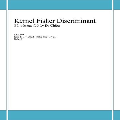 Kernel fisher discriminant | PDF