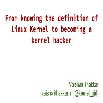 Kernel recipes 2018 - From knowing the definition of Linux kernel to ...