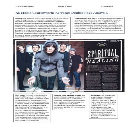 AS Media Coursework: My Own Double Page Spread Analysis. | DOCX