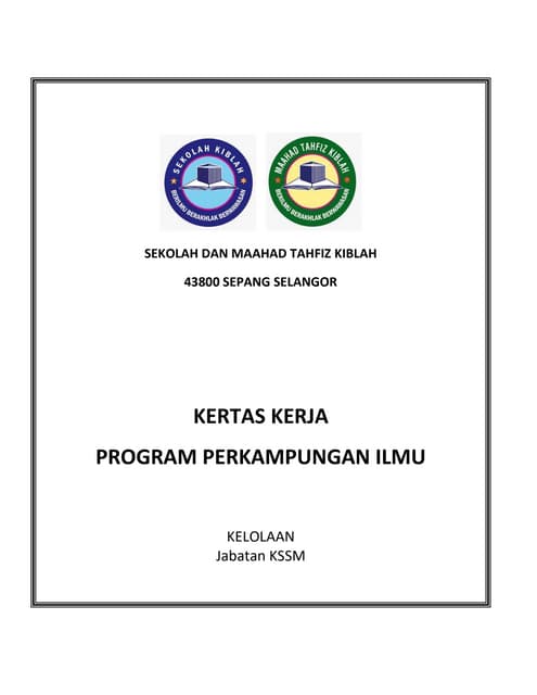 Contoh kertas kerja program | DOC