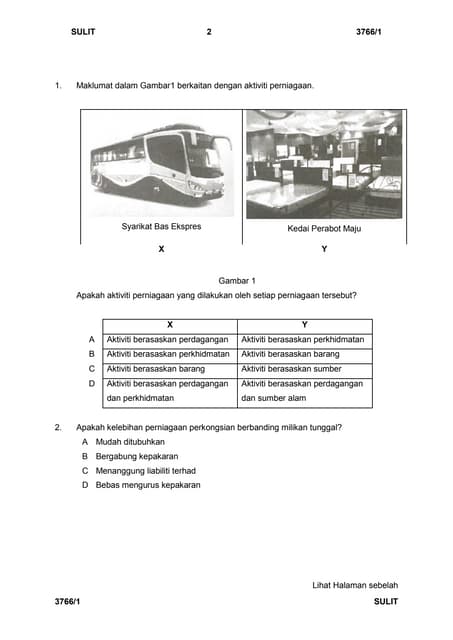 Kertas 1 percubaan spm 1 1 | PDF