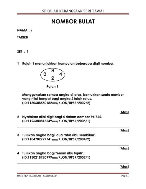 nombor bulat | DOCX