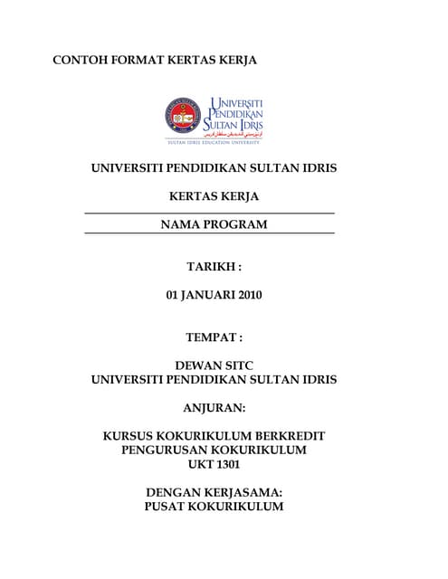 Contoh kertas kerja | PDF