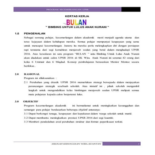 Kertas kerja akademik bulan | DOCX