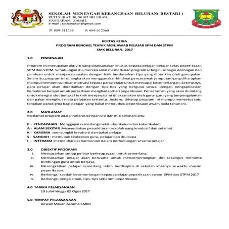 draf Kertas kerja bengkel teknik menjawab 2017 | DOCX