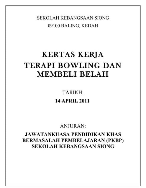 Borang penyertaan bowling 2015 | PDF