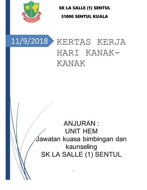 Kertas kerja rimup 2019 | PDF