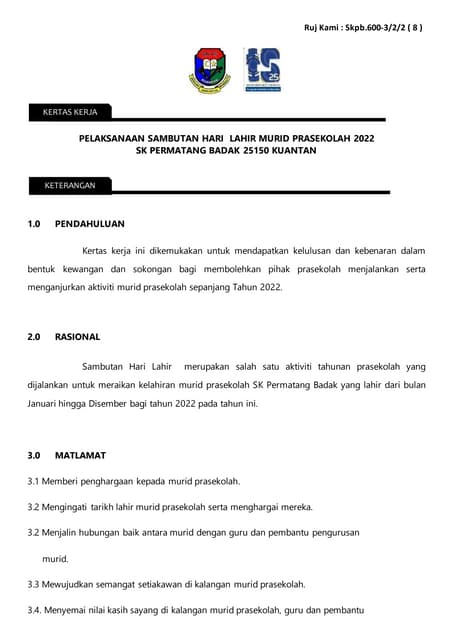 Contoh Surat Mohon Kutipan Sumbangan dari Ahli PIBG | PDF