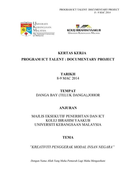 Laporan bertulis program forum intelek | PDF