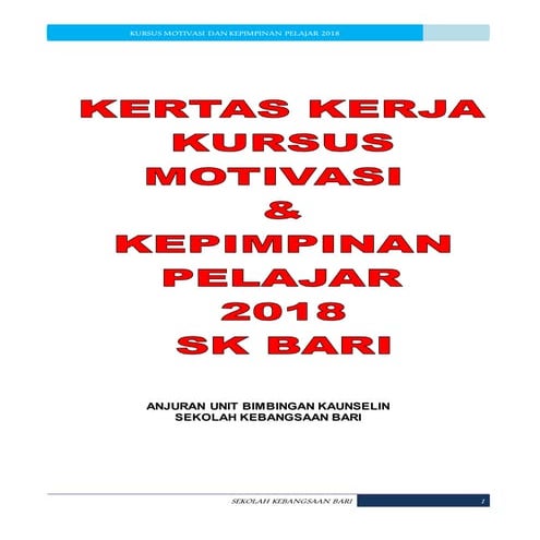 Kertas kerja kursus kepimpinan 2018 | PDF