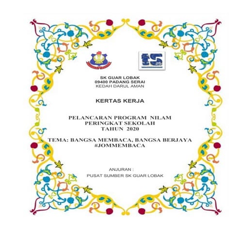 Kertas kerja pelancaran nilam 2020 | PDF