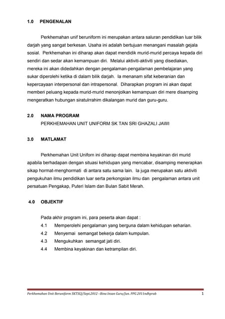 contoh kertas kerja sains sukan | DOCX
