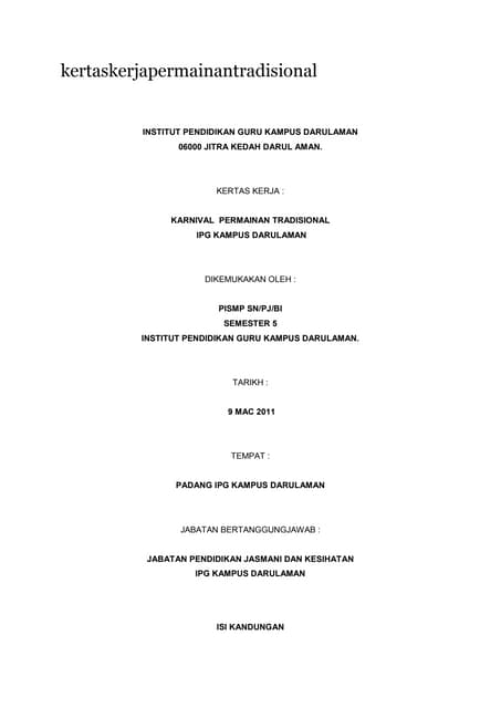 Permainan upih baru 4 team | DOCX