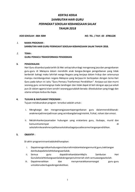 Kertas kerja-program jamuan raya 2019 | PDF