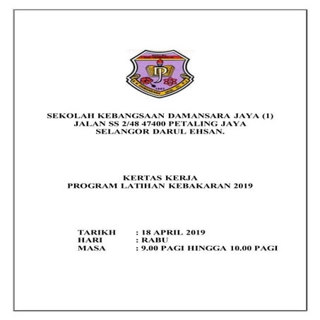 Surat jemputan ceramah keselamatan kepada bomba