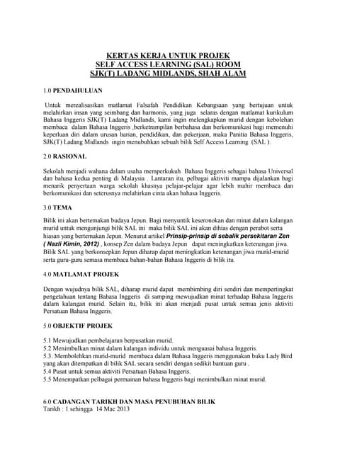 Contoh kertas kerja program | DOC