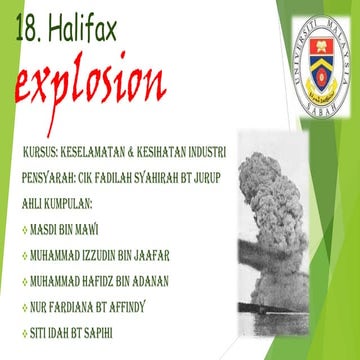 Kes 18 halifax explotion 1917 | PPT