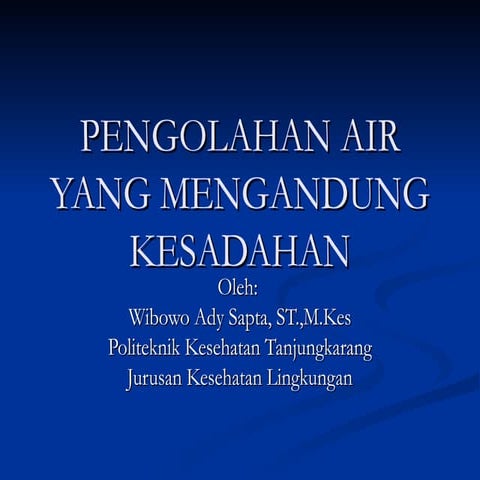 PEMERIKSAAN AIR BERSIH KESADAHAN BESI MANGAN | PPT