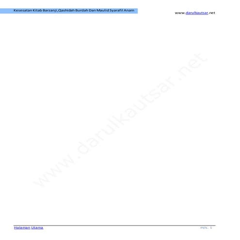 Kesesatan Kitab Barzanji | DOCX