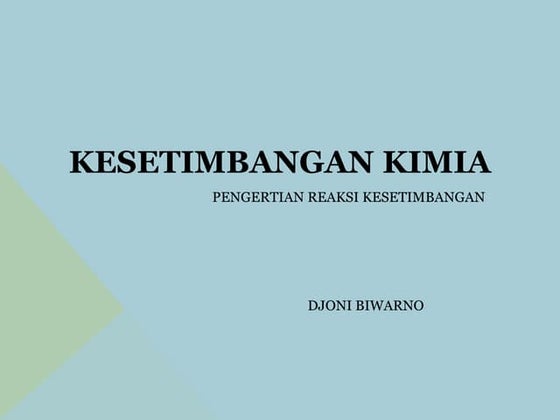 ppt kesetimbangan kimia | PPT