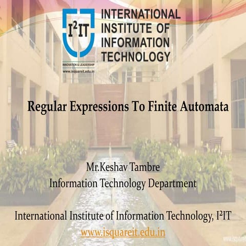 Regular Expressions To Finite Automata Pptx