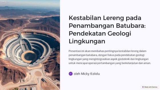 Proses Geoteknik dalam Perancanaan Lereng Tambang | PDF