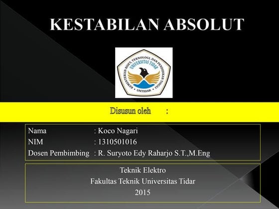 Kestabilan absolut | PPT